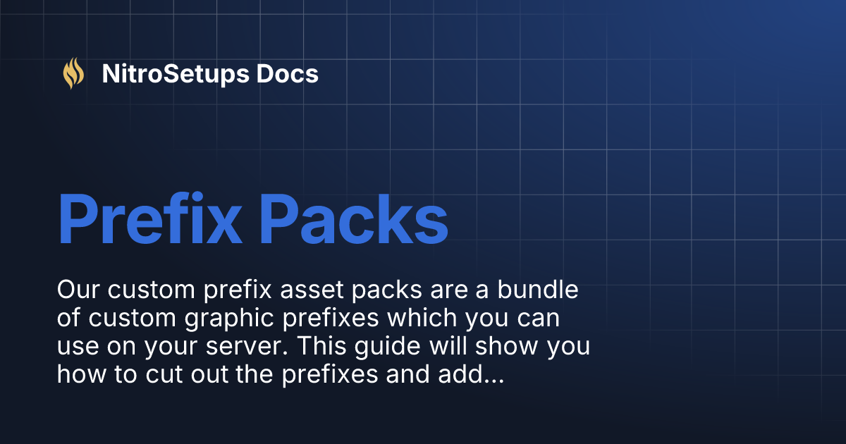 Prefix Packs | NitroSetups Docs