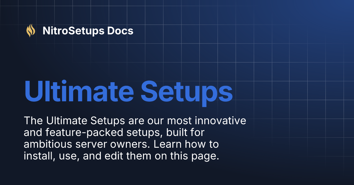 Ultimate Setups | NitroSetups Docs