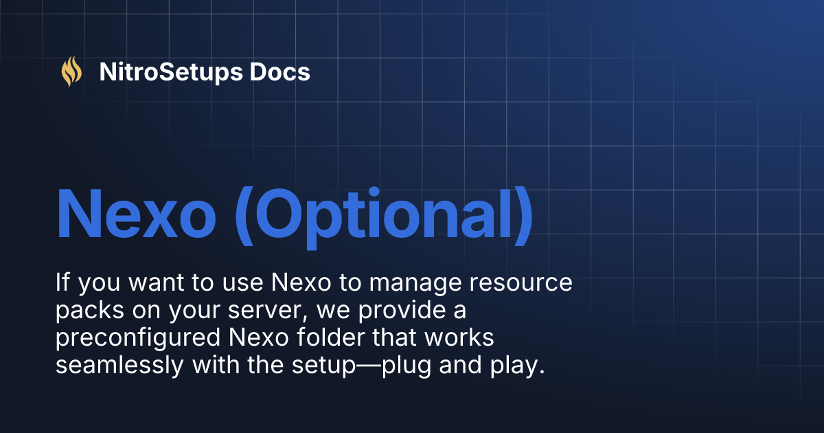Nexo (Optional) | NitroSetups Docs