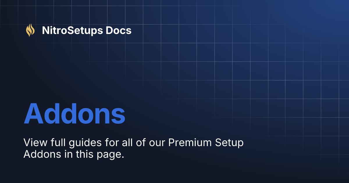 Addons | NitroSetups Docs