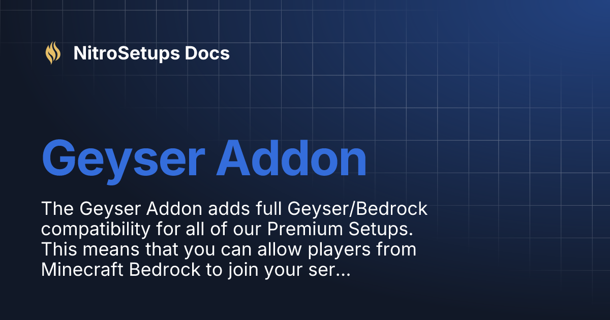 Geyser Addon | NitroSetups Docs