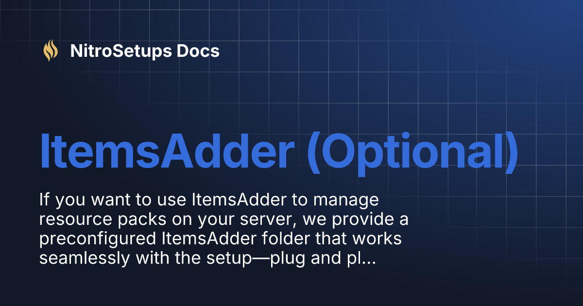ItemsAdder (Optional) | NitroSetups Docs